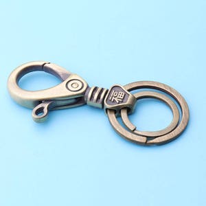 1pcs 3'1/4inch Clasp Large Key Ring Keychain With Chinese Characters '福 ...