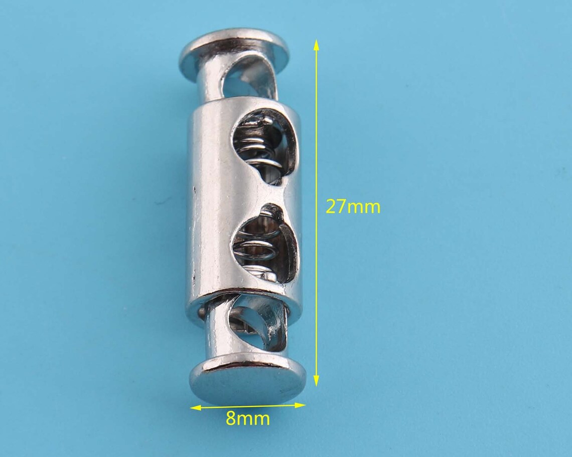 4pcs 278mm Metal Spring Cord Lock With Silver Color Double - Etsy