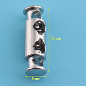 4pcs 27*8mm Metal Spring Cord Lock With Silver Color , Double Barrel ...