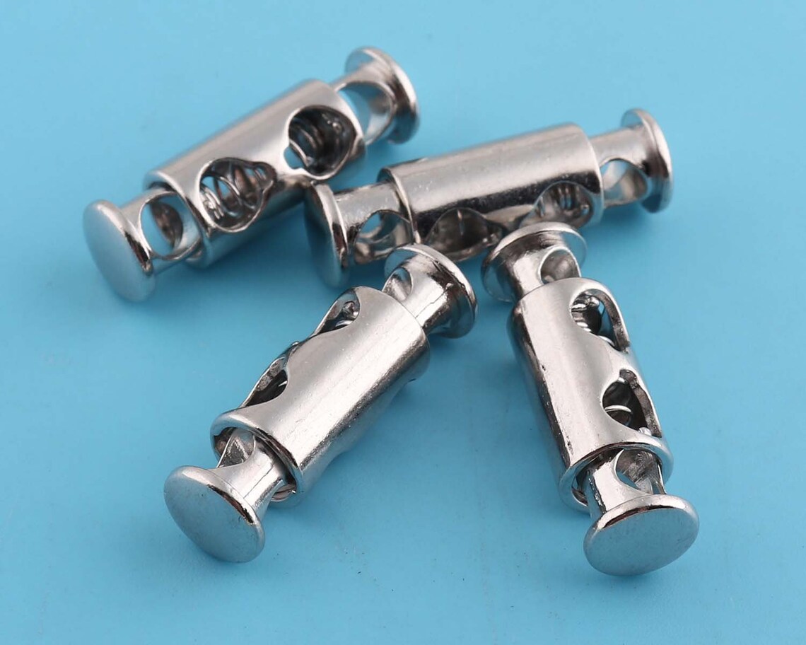 4pcs 278mm Metal Spring Cord Lock With Silver Color Double - Etsy