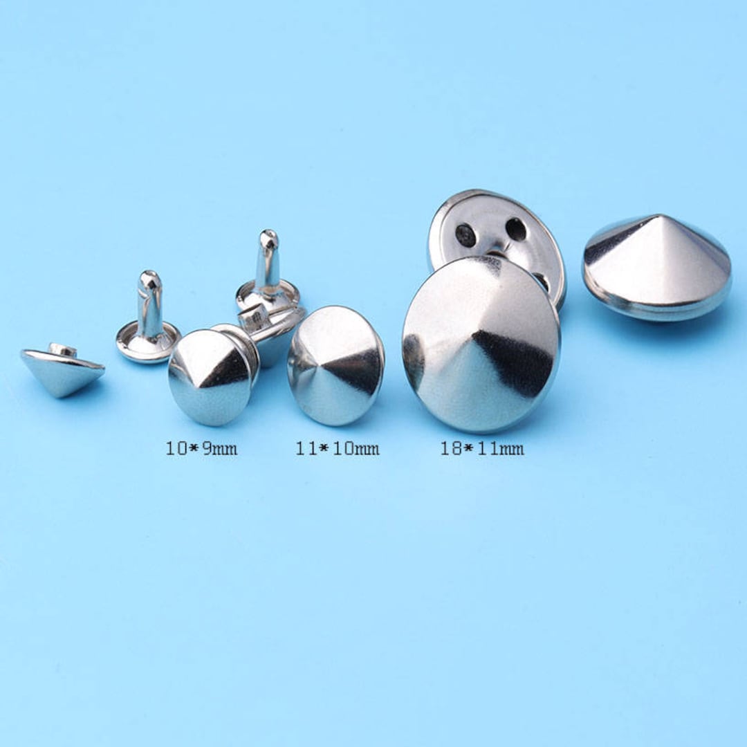 30sets Shoe Nails Cone Rivets Rapid Snap Silver Cone Spike Rivets Rapid ...