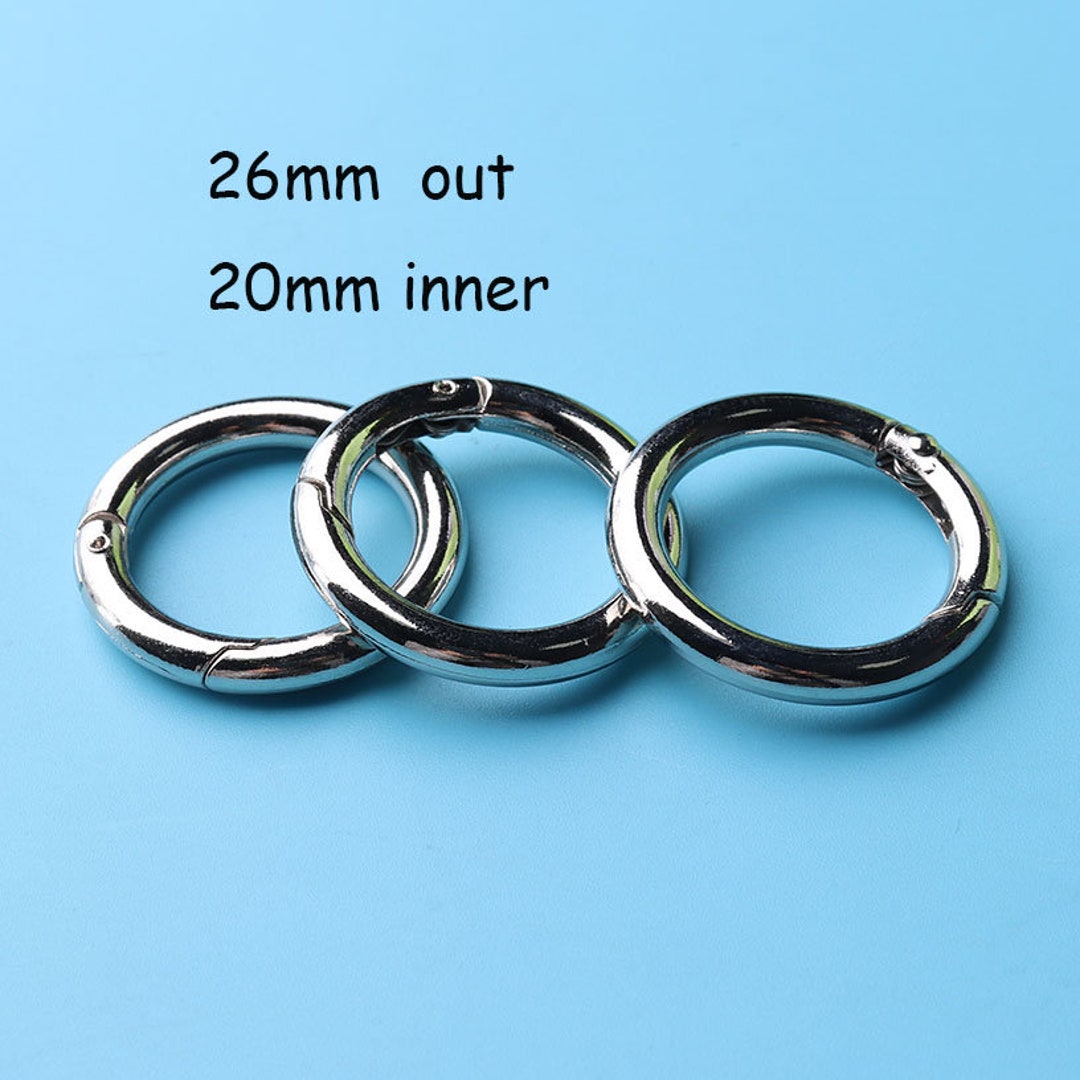 4pcs Alloy Silver Plated Metal O-rings High Quality Silver Leather ...