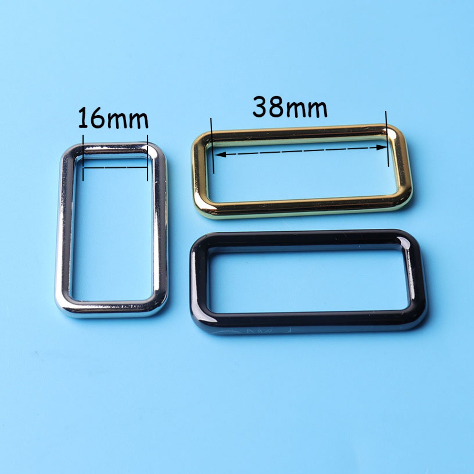 4pcs Square Buckle Loops Metal Loop Triglide Strap Keeper for Strap ...