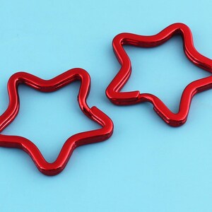 Star Shape Key Split Rings,key Chain Key Ring Red Color, DIY Accessory ...