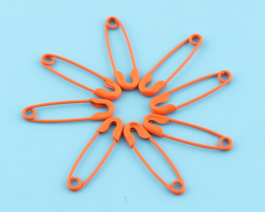 Safety Pin Colorful Pins Metal Safety Pin,orange Color 120 Sets 19 Mm ...