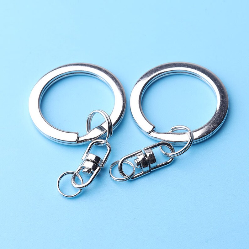 10pcs Keychain Flat Keychain Rings With Swivel Key Ring - Etsy
