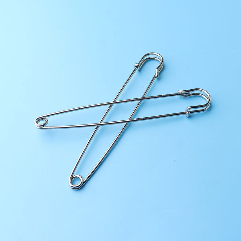 2pcs Extra Large Safety Pin Giant Jumbo Blanket Pins Silver Stainless ...