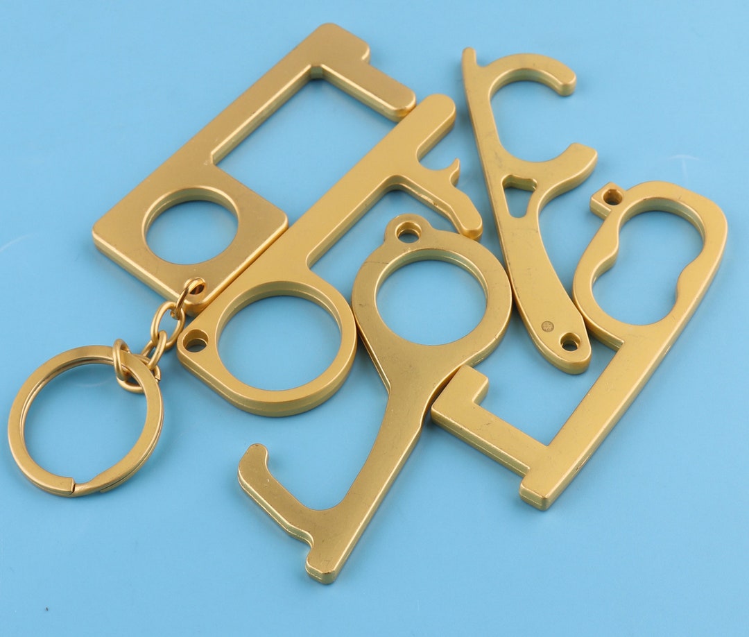 NO Touch Key Tool, Gold Keychain Opener Atm Button,animal Key Chain ...