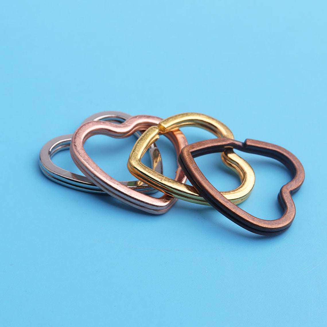 10pcs Heart Shape Key Chain Key Ring DIY Accessory Handbag - Etsy