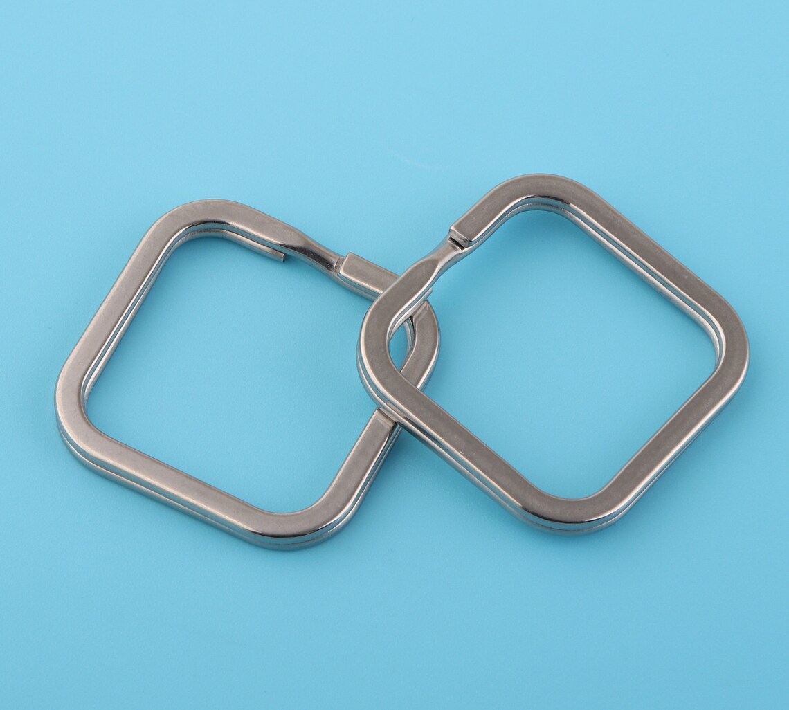 1inch Solid Stainless Steel Rectangular Key Chain Key Ring-silver Key ...