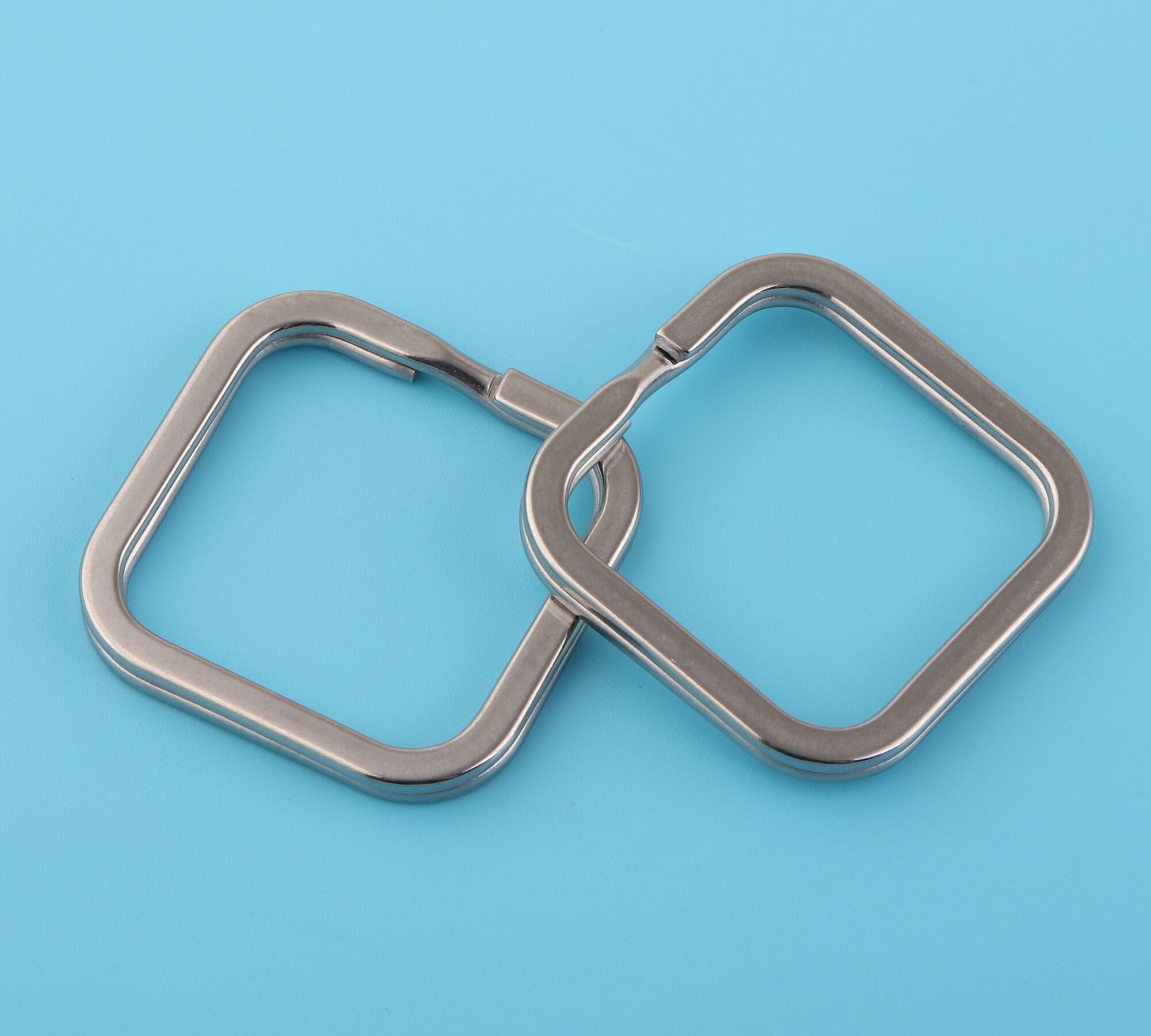 1inch Solid Stainless Steel Rectangular Key Chain Key Ring-silver Key ...