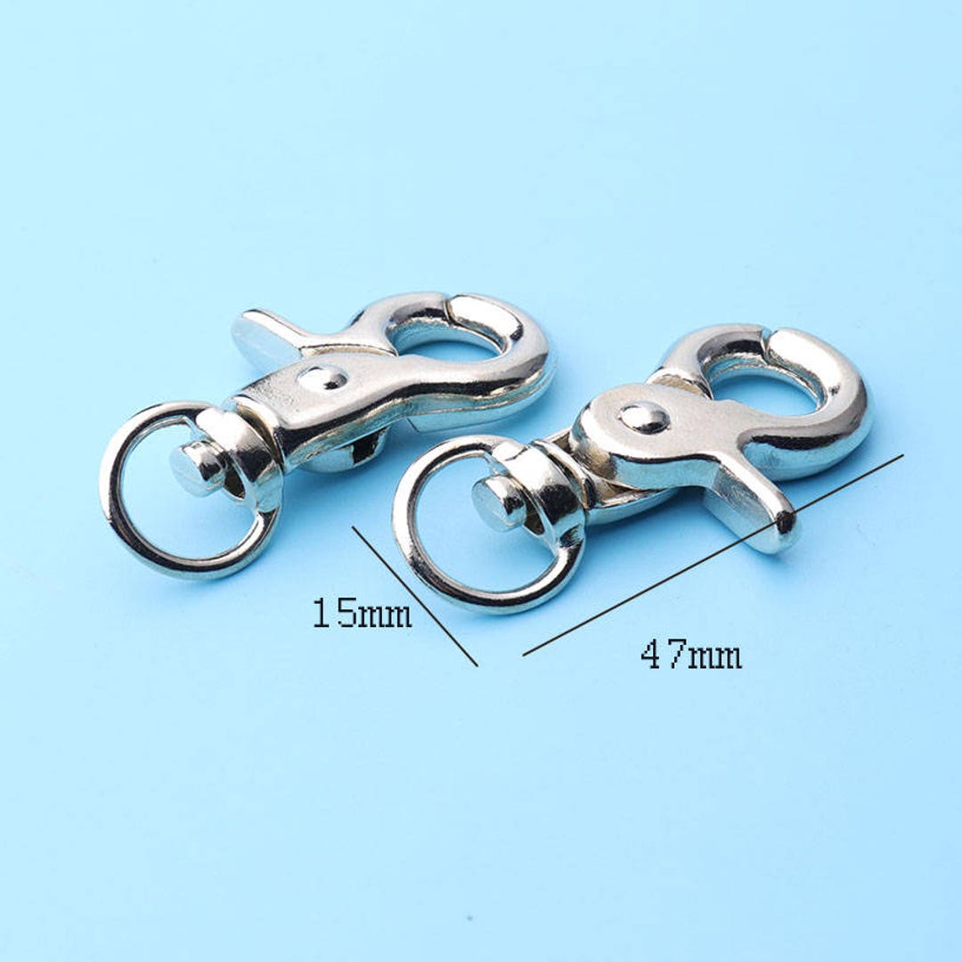 4pcs Push Gate Swivel Hook 3/4wide Clasp Hole Large Silver Swivel Hook ...