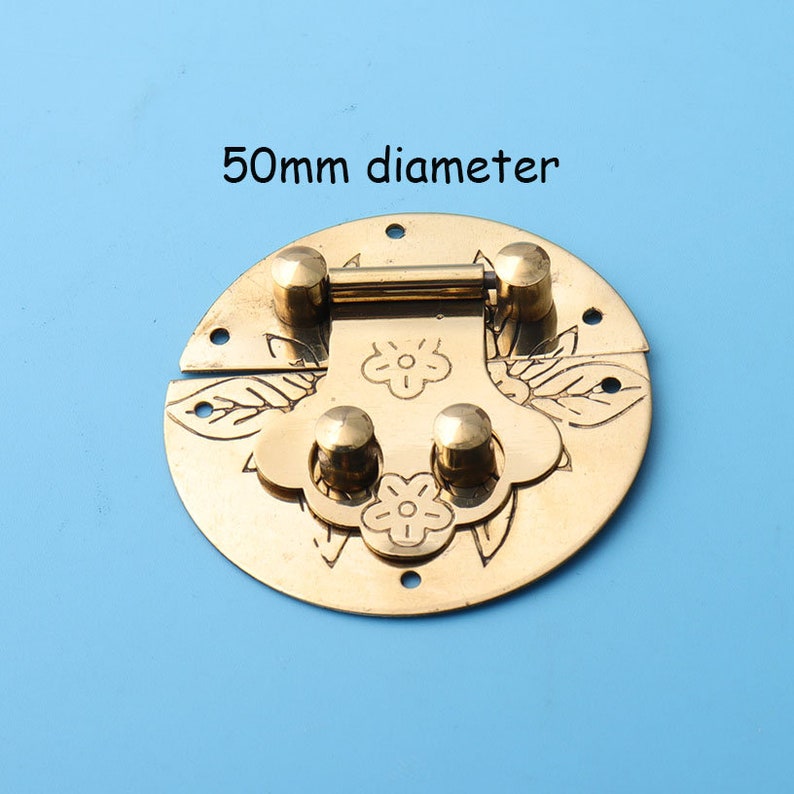 1set Gold Brass Box Latch 50mm Diameter Box Lock Brass Made - Etsy