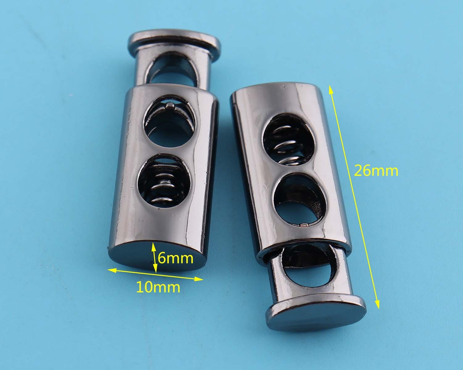 4pcs Metal Spring Cord Lock With Gunmetal Color, Double Barrel Toggle ...