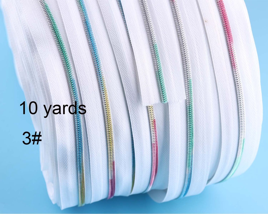 10 Yards Rainbow Color Nylon Zipper 25mm Wide Zippers for Garment Bag ...
