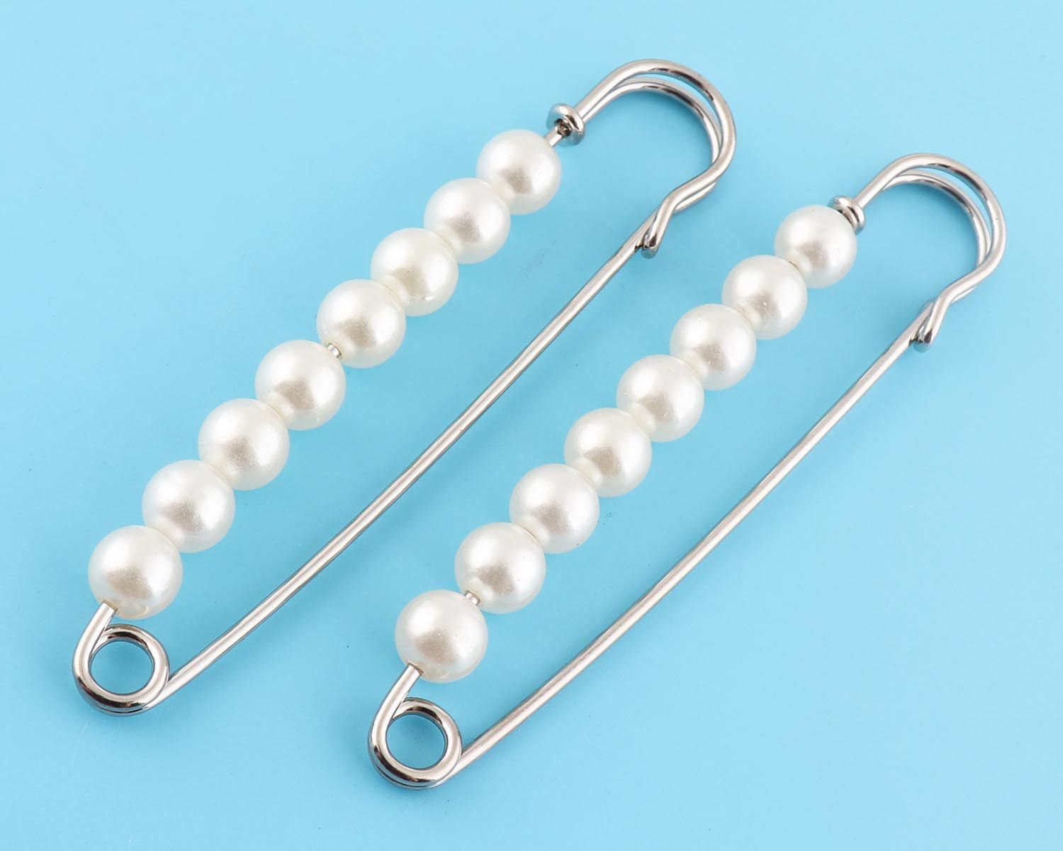 Pearl Safety Pin,metal Safety Pin,silver Color Pins,6 Sets 85 Mm,kilt ...