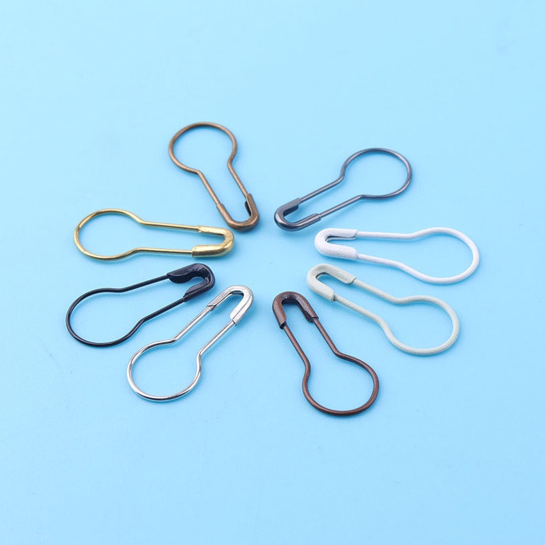 100pcs Bulb Safety Pins 219mm Ear Ring Pear Shape Safety Pins Stitch ...