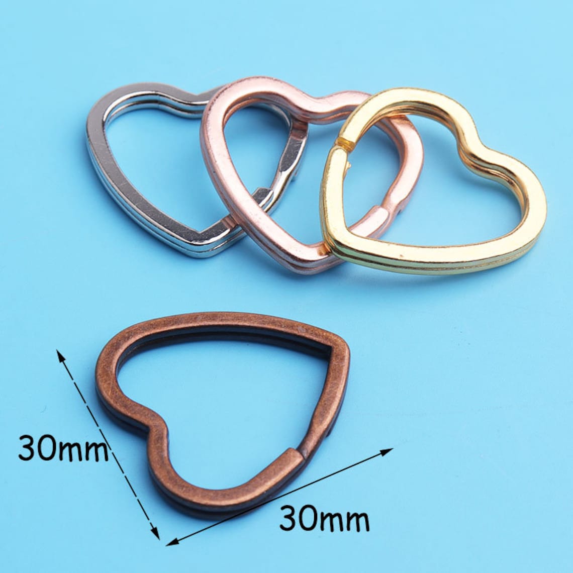 10pcs Heart Shape Key Chain Key Ring DIY Accessory Handbag - Etsy