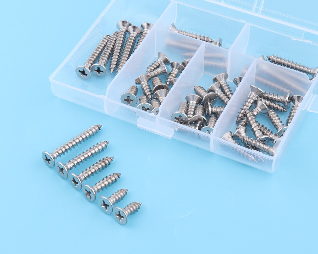 Silver Woodworking Screw Hinge Box Hardware Stainless Steel Round Head ...