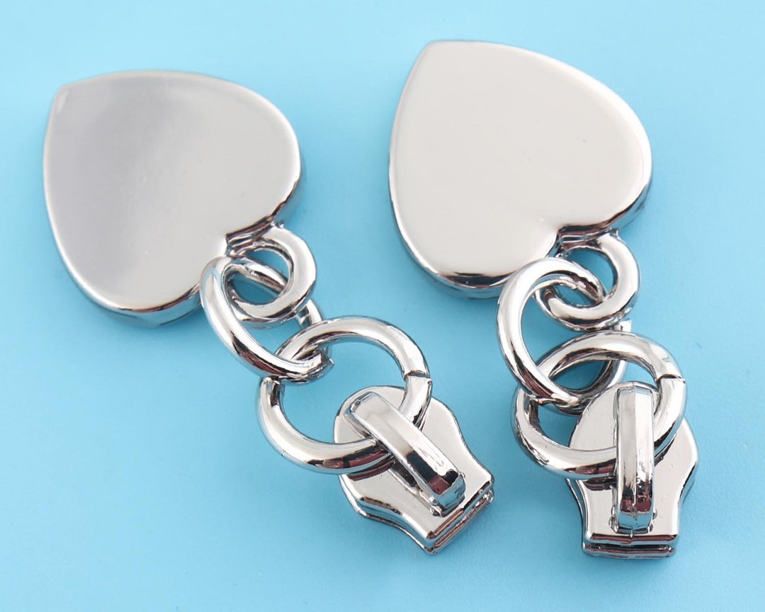 Heart Shape Zipper Pulls,zipper Heads With Silver Color, Zipper Sliders ...