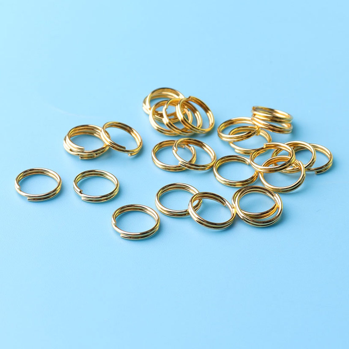 50pcs TINY O-rings Gold Tone Metal O-rings Hoops Gold Plated 10mm Open ...