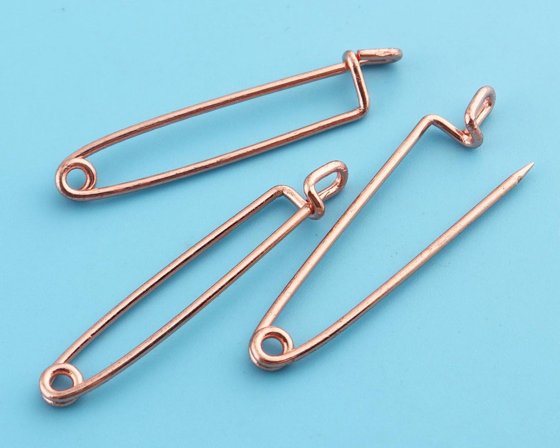Metal Safety Pins With Rose Gold Colorearrings Safety - Etsy