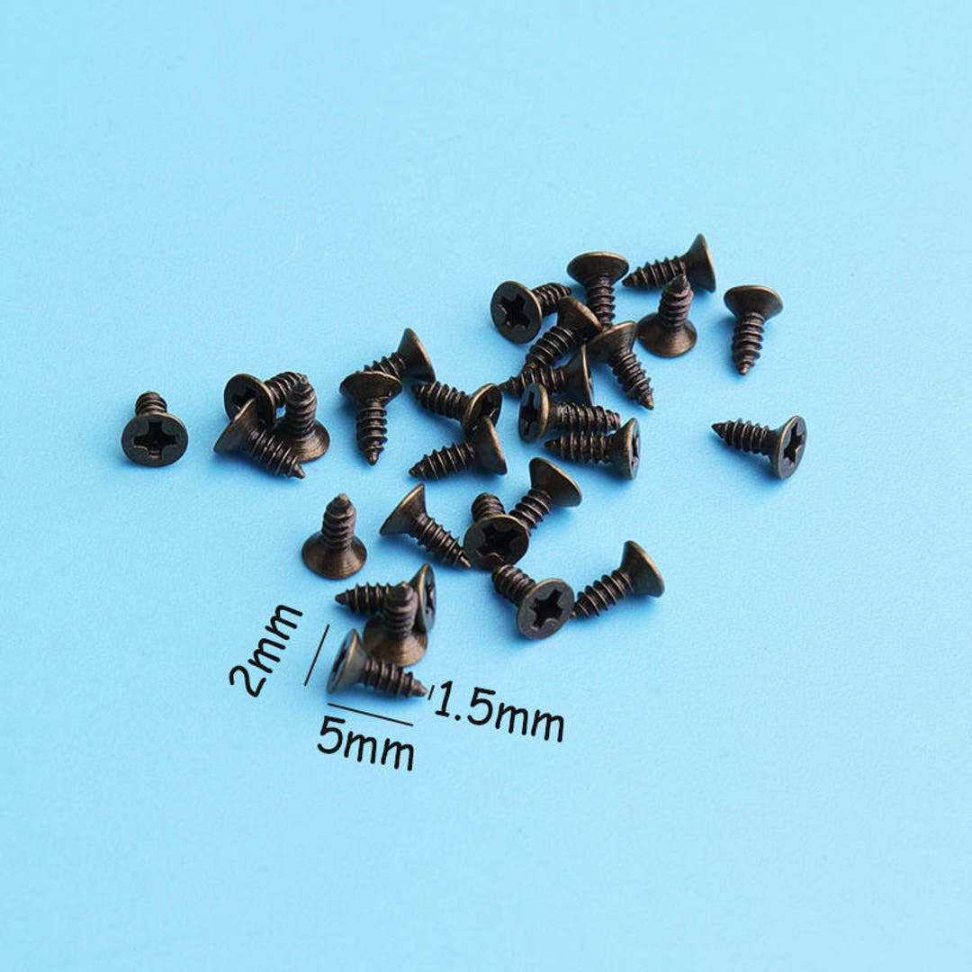 50pcs Screw Bronze Iron Small Wood Metal Rustic Fastener Hinge Cupboard ...
