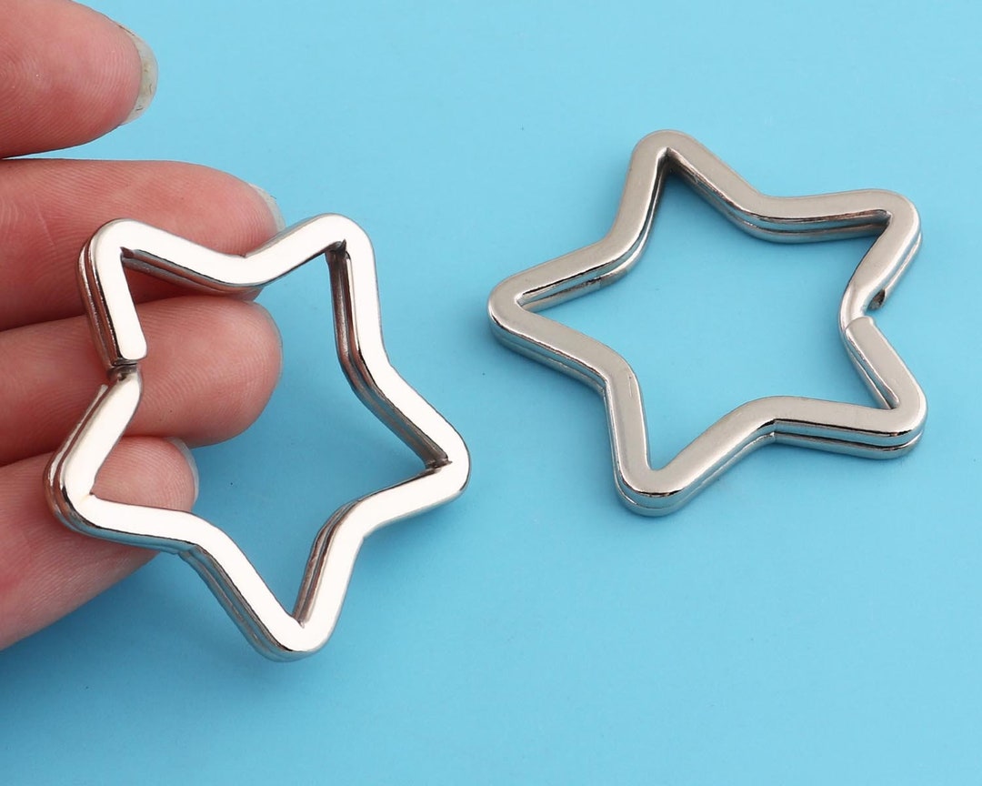Star Shape Key Split Rings,key Chain Key Ring Silver Color, DIY ...