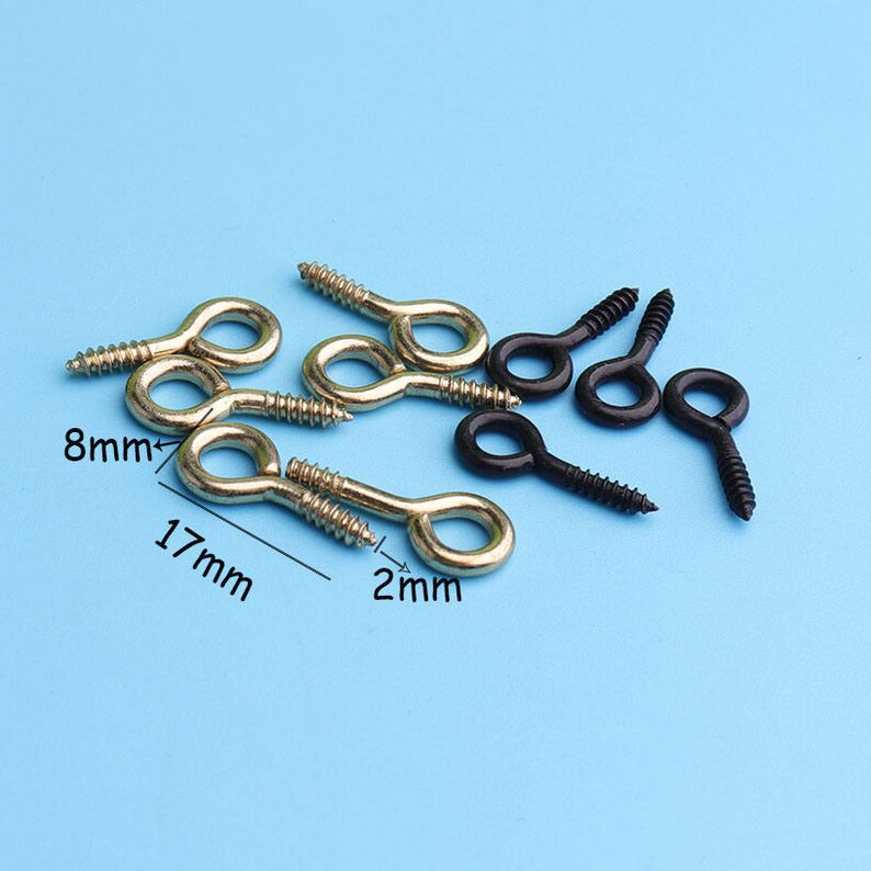 50pcs Screw Eye Bails Gold/ Black Plated Eye Pin Bail Top - Etsy