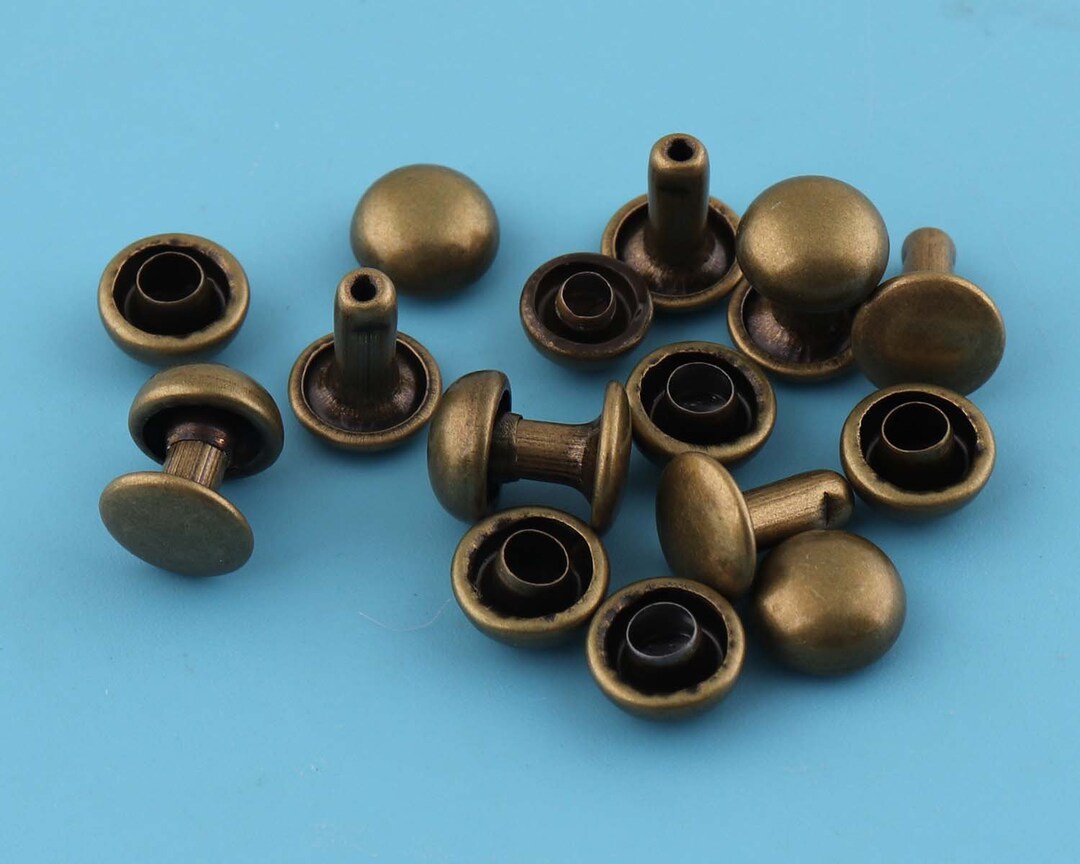 50sets Domed Double Cap Rivets Bronze Color 8mm Cap Diameter Studs ...