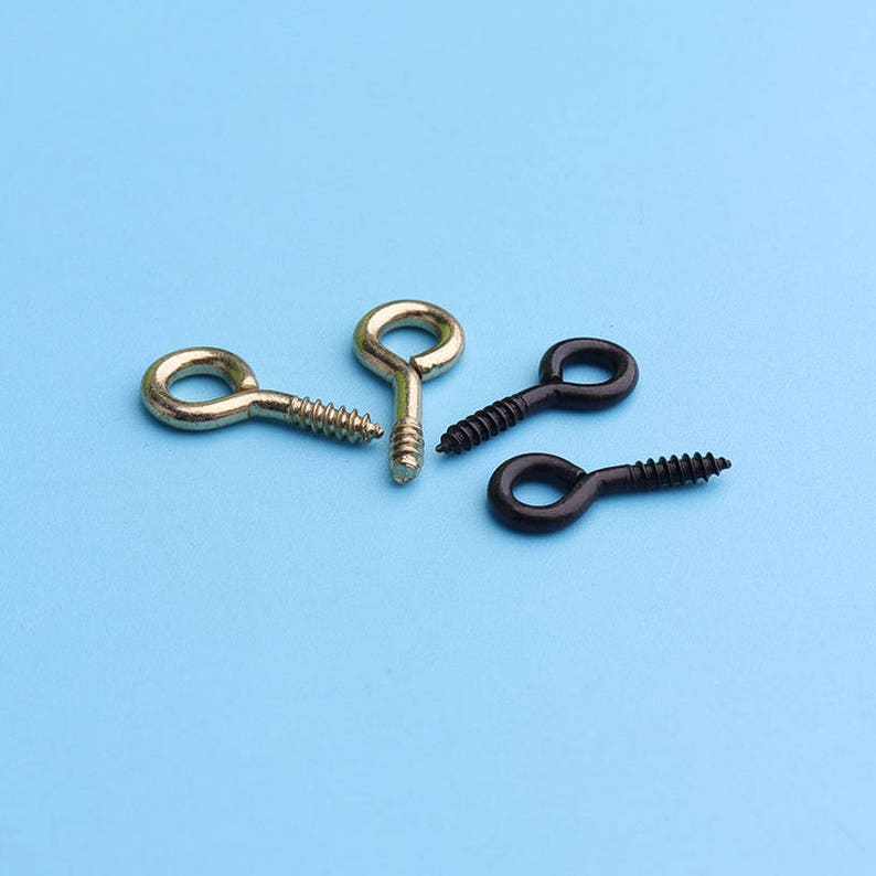 50pcs Screw Eye Bails Gold/ Black Plated Eye Pin Bail Top - Etsy