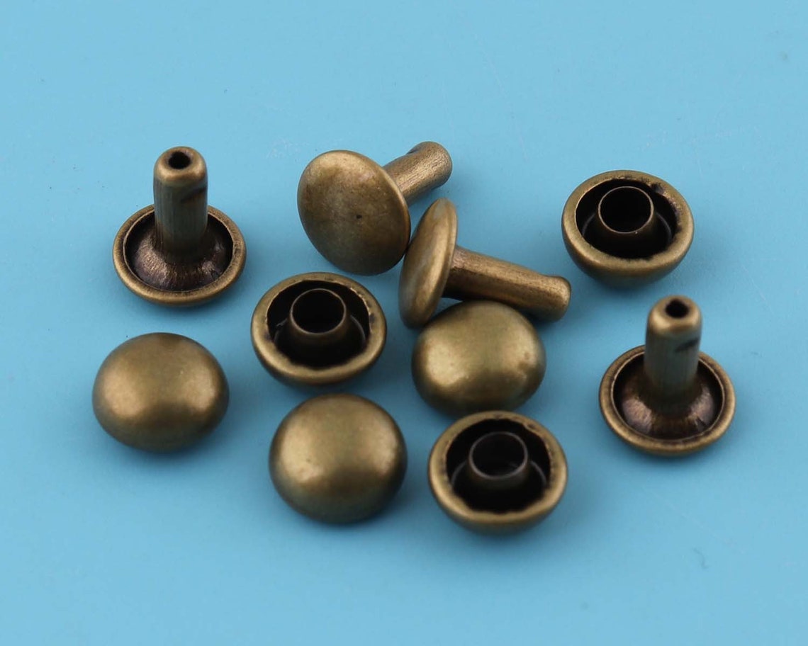 50sets Domed Double Cap Rivets Bronze Color 8mm Cap Diameter - Etsy