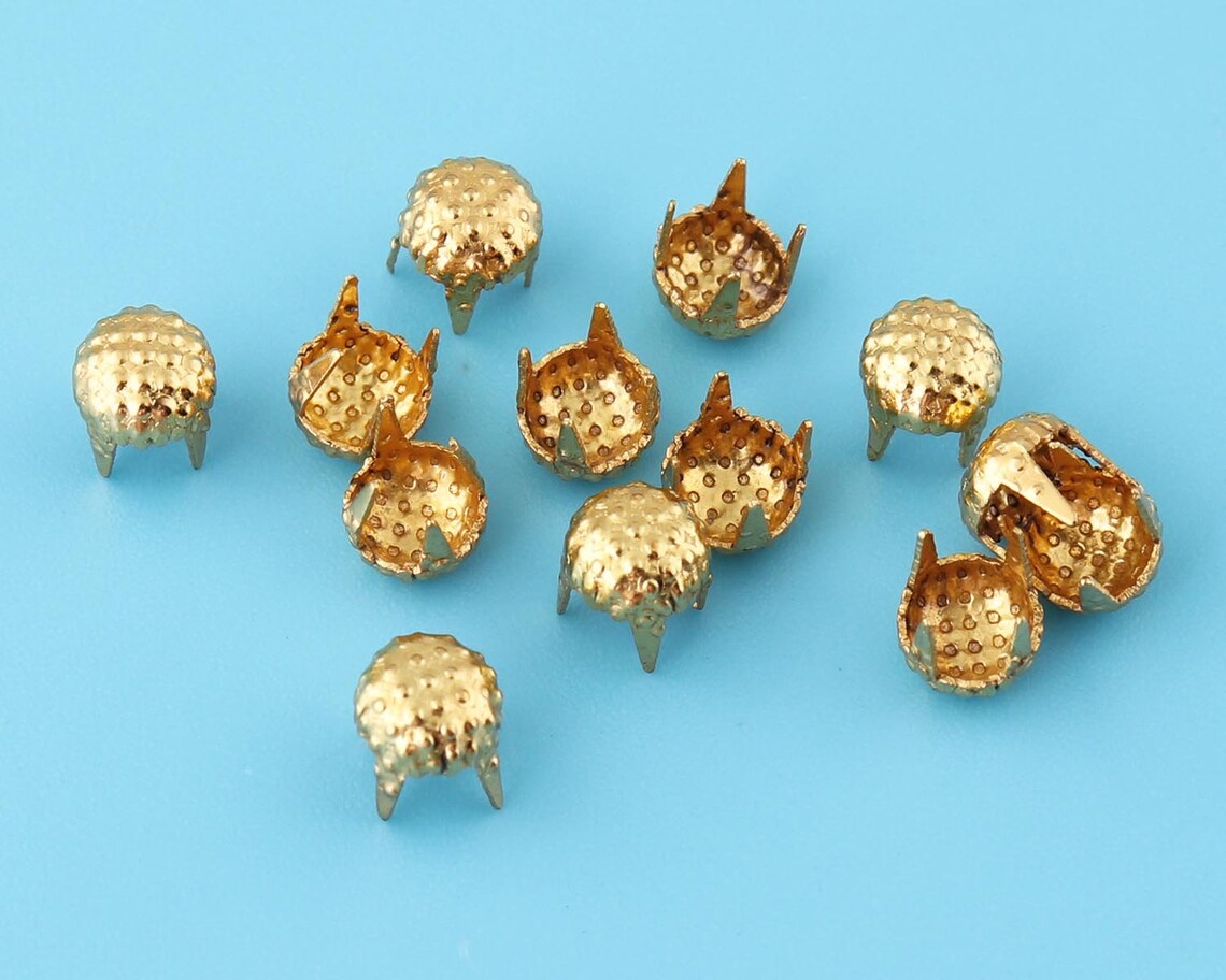5 Mm 100 Sets Metal Studs Gold Color Jeans Studs,for Leather Working ...