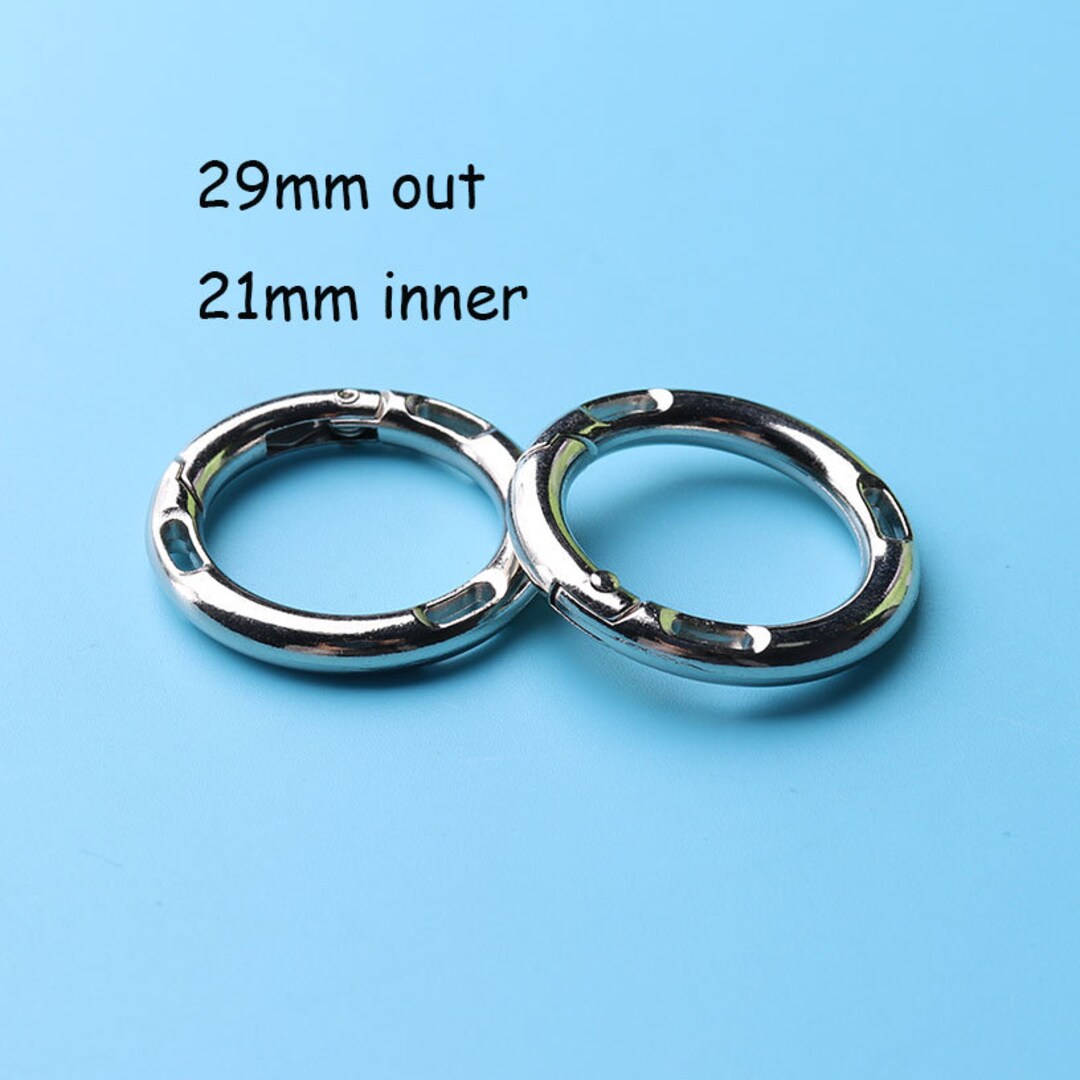2pcs Nickel Flat Screw on Round Ring O Ring Gate Ring Open Ring Hollow ...