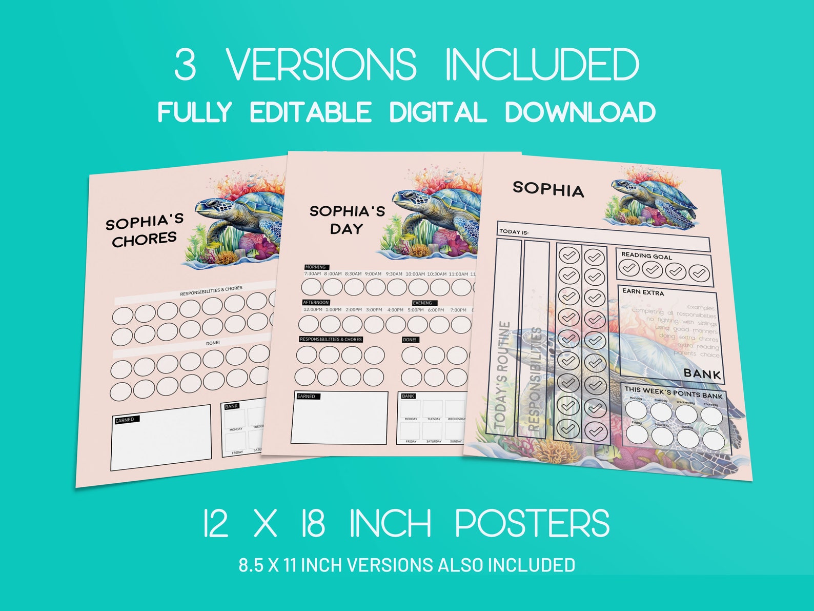 Editable Kids Chore Chart Kids Daily Routine Printable Kids Chore Chart ...