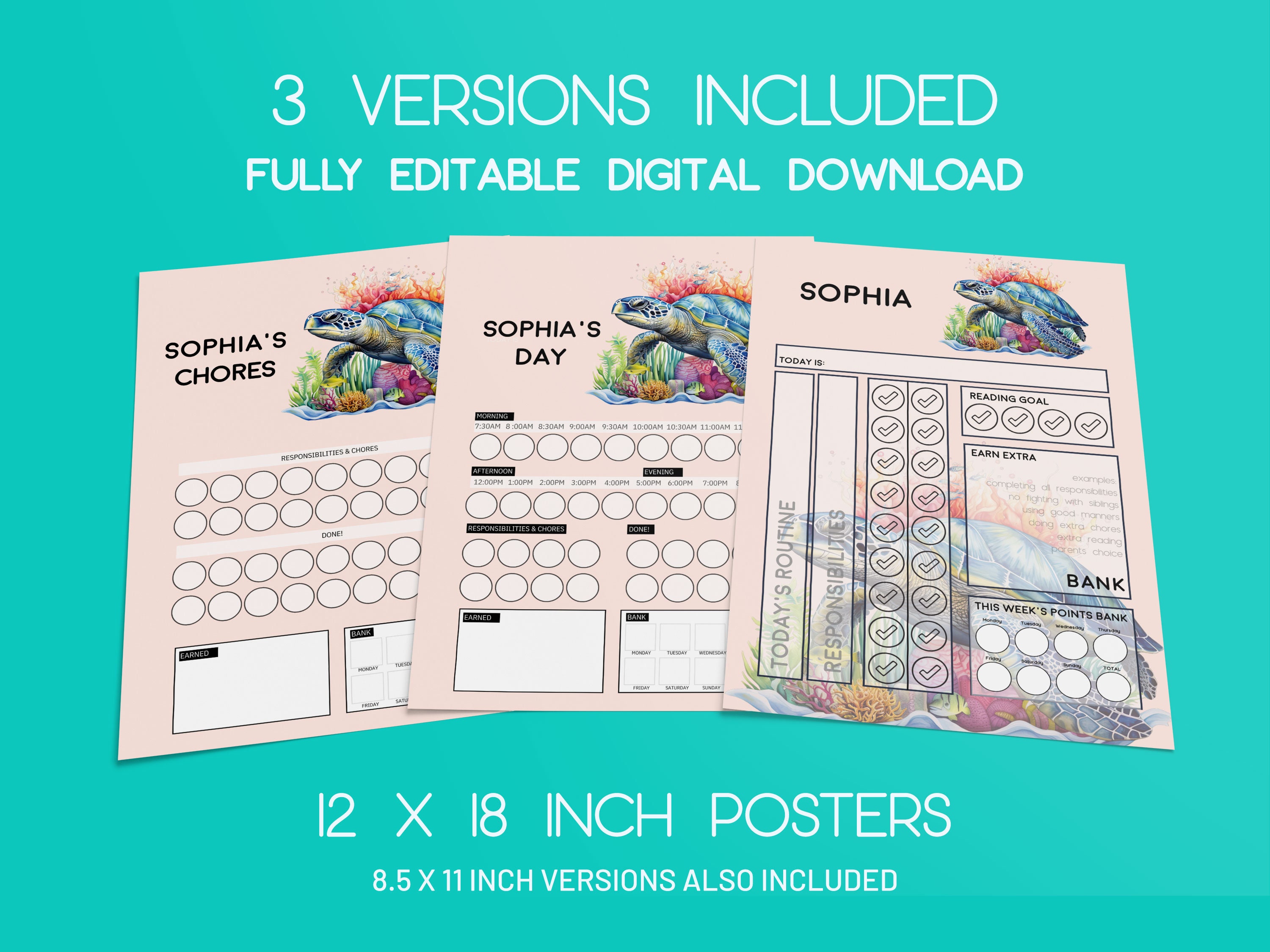 Editable Kids Chore Chart Kids Daily Routine Printable Kids Chore Chart ...