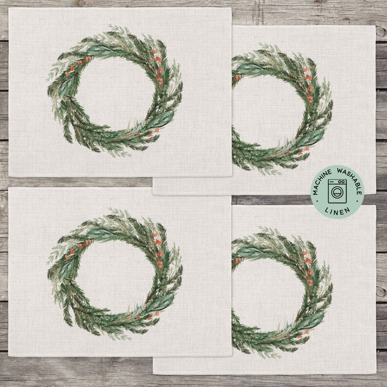 Holiday Wreath Placemat Winter Placemat Christmas Decor Winter - Etsy