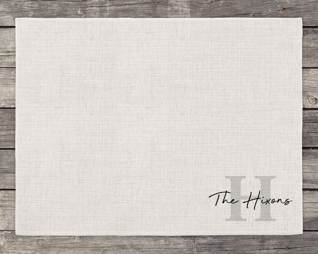 Monogram Placemat Family Name Placemat Farmhouse Table Decor Rustic ...
