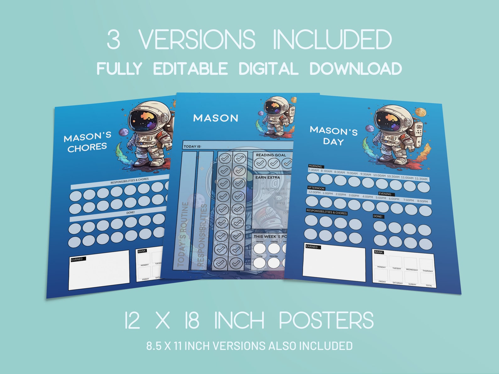 Editable Kids Chore Chart Kids Daily Routine Printable Kids Chore Chart ...