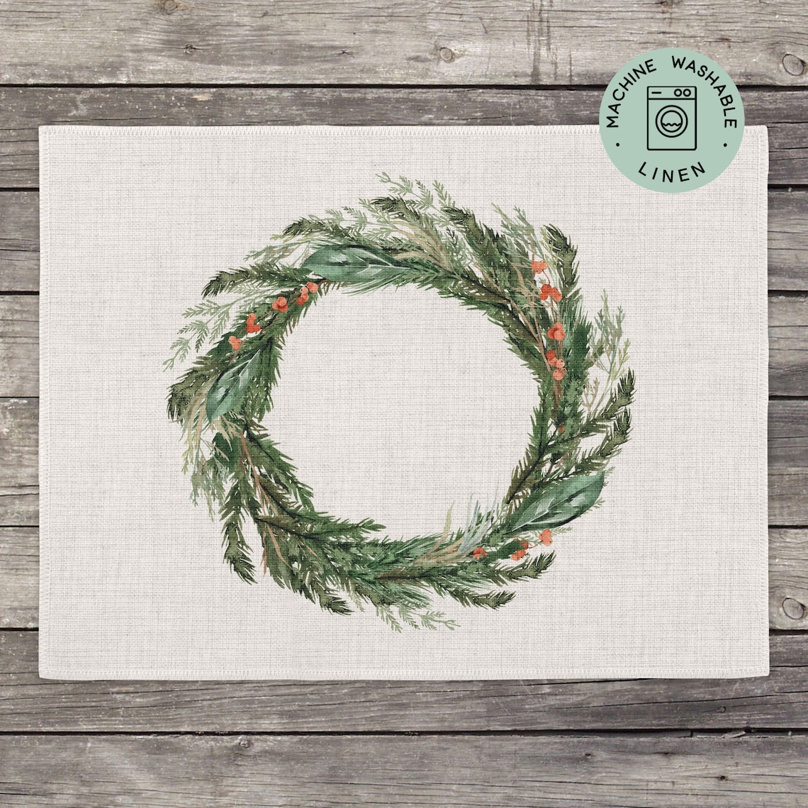 Holiday Wreath Placemat Winter Placemat Christmas Decor Winter | Etsy