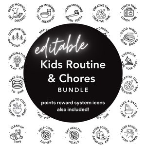 Editable Kids Chore Chart Kids Daily Routine Printable Kids Chore Chart ...