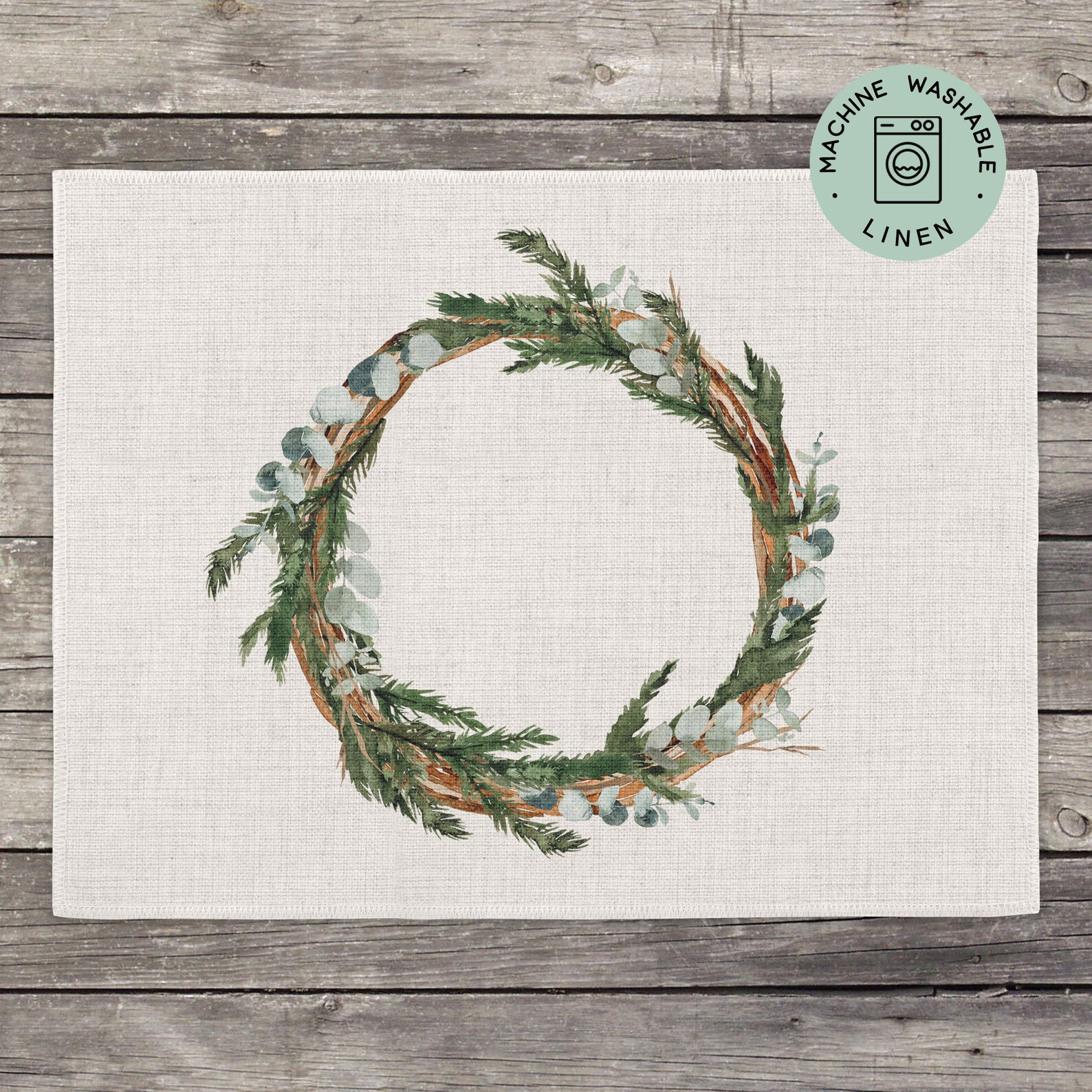 Holiday Wreath Placemat Winter Placemat Christmas Decor Winter Decor ...