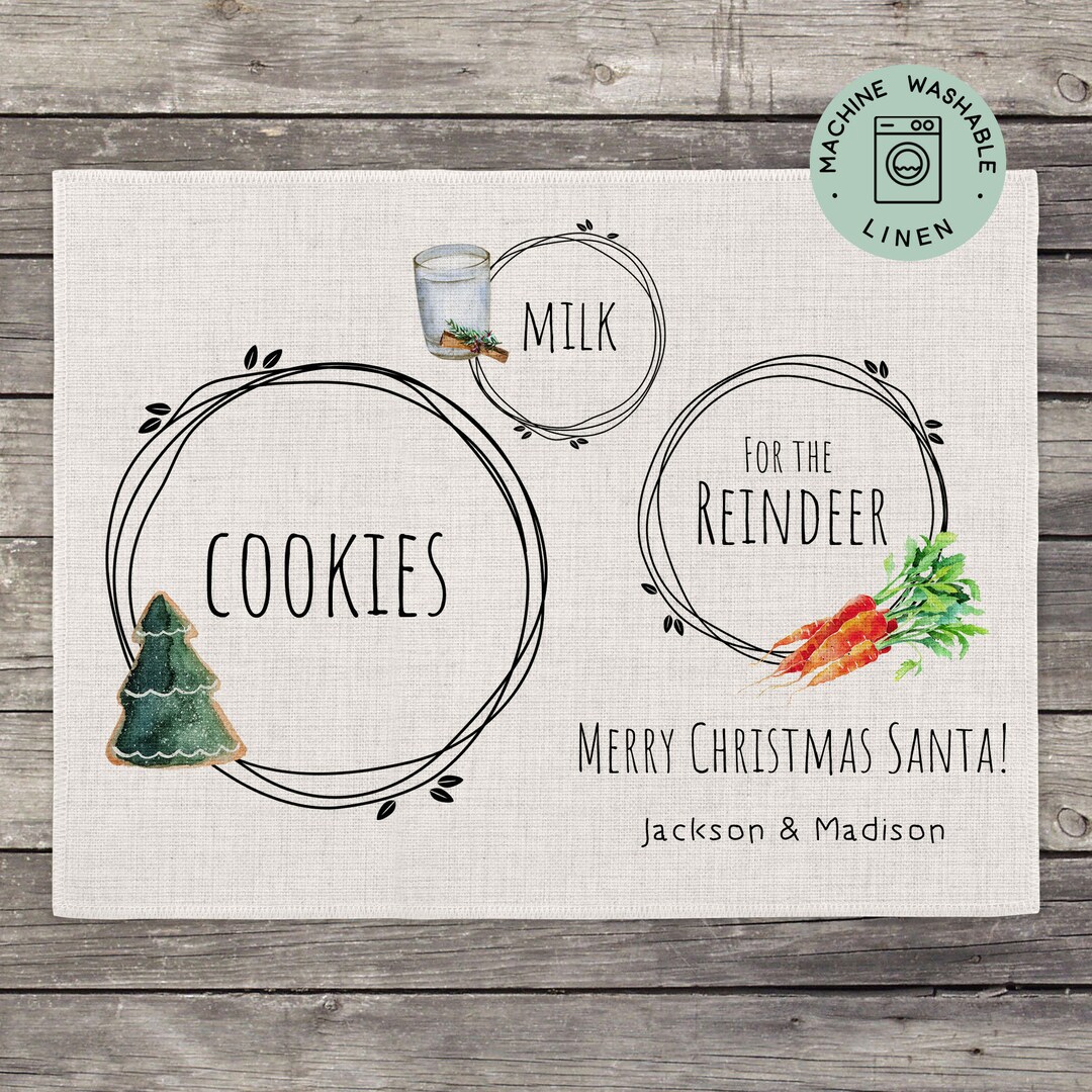 Cookies for Santa Placemat Free Personalization Milk and Cookies Kids ...