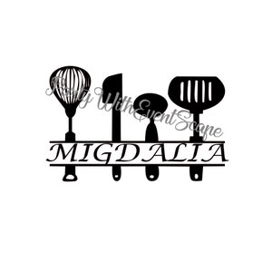 Kitchen Utensils Split Monogram Kitchen Tools Split Frame. - Etsy