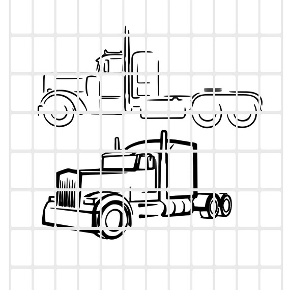 Semi Truck SVG - Etsy