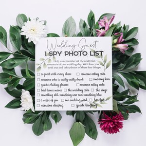 Wedding I Spy Photo Cards. A List of 30 Photos That You Want Your ...