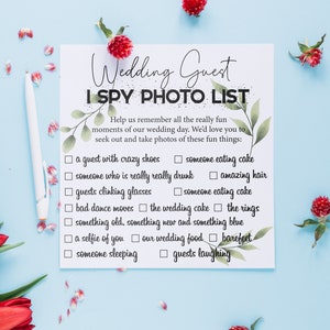 Wedding I Spy Photo Cards. A List of 30 Photos That You Want Your ...