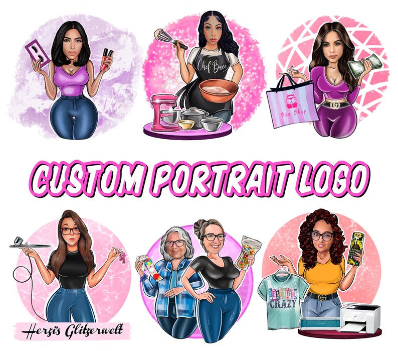 Custom Cartoon Logo Cartoon Portrait Logo Cartoon Logo for - Etsy