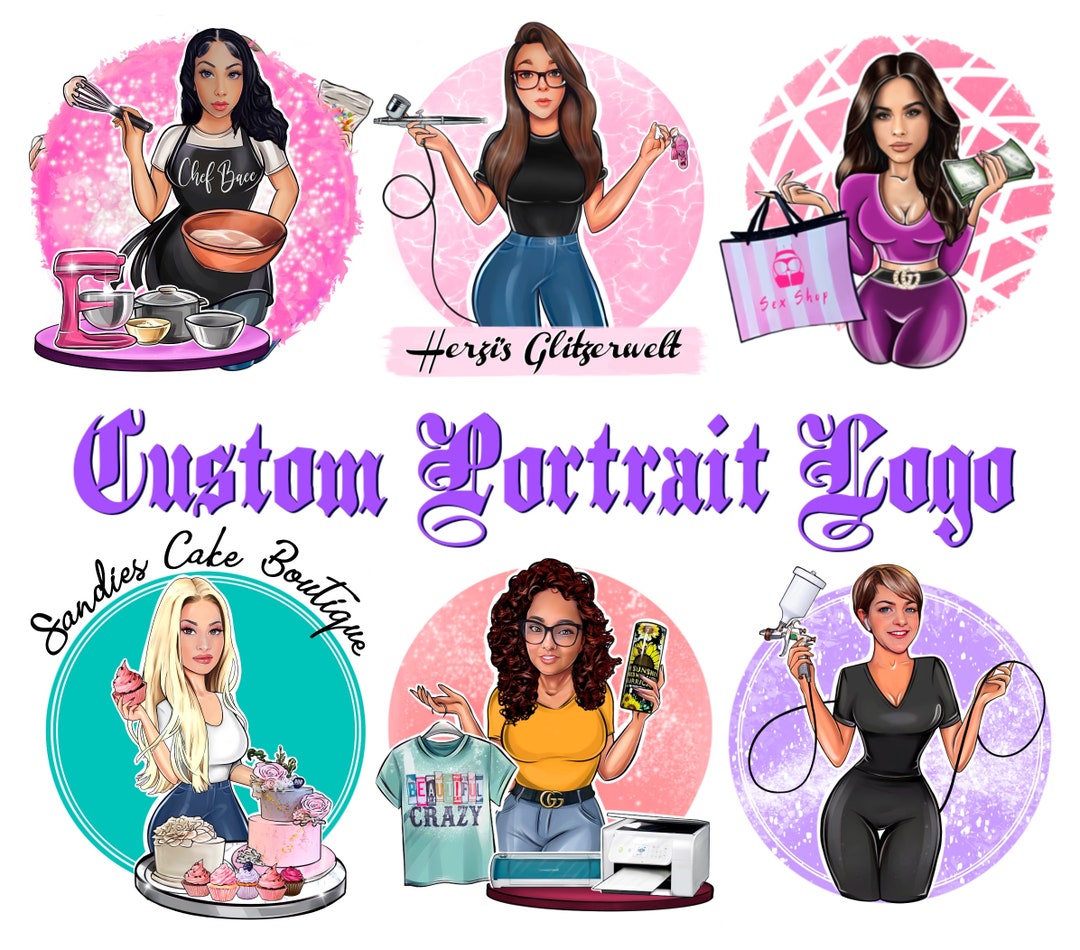 Cartoon Logo Portrait Caricature Drawing, Business Logo, Custom Logo ...