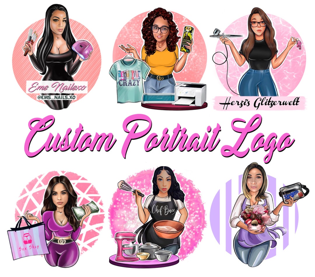 Business Logo Portrait, Cartoon Logo, Avatar, Cricut Crafter Logo ...